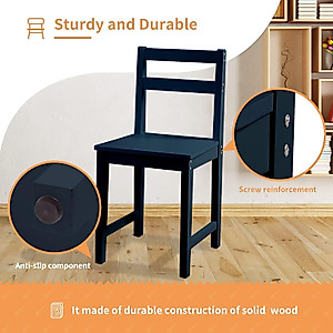 wanan Kids Desk and Chair Set, Wooden Children Study Table with Hutch/Drawer & Bulletin Board, Student Study Desks Computer Desk Art Desk for Bedroom Study Room (Blue)