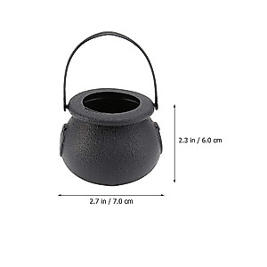 SEWACC 12 pcs 5x7cm Cauldron Kettles Handle Halloween Party Candy Buckets Witch Cauldron Decorations Hanging Props