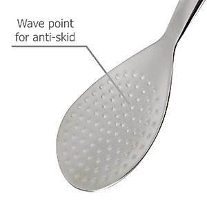 EIKS Stainless Steel Rice Paddle Spoon Spatula Non Stick for Rice Mashed Potato Salads, Apply for Kitchen Home Restaurant Serving - 8-inch Long