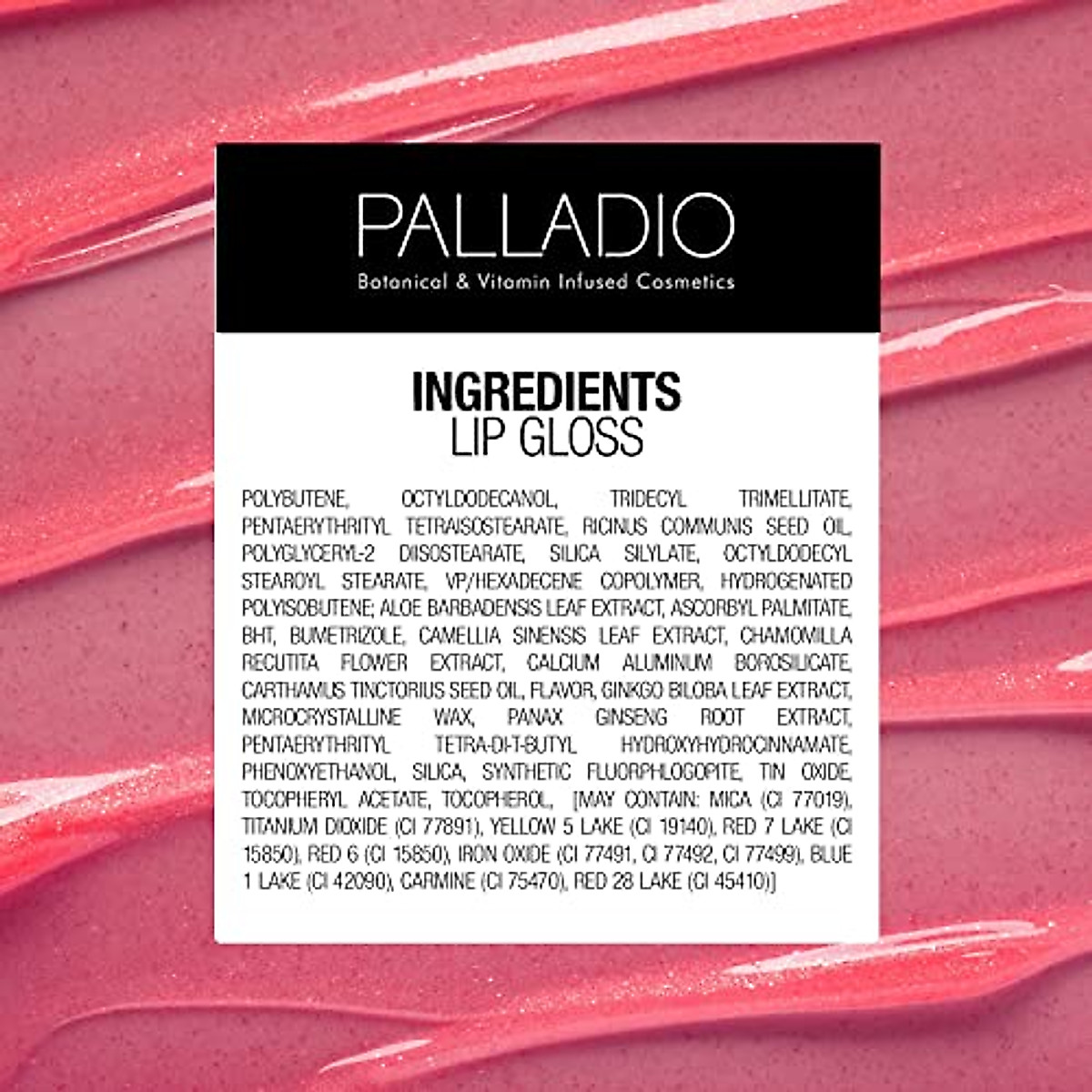 Palladio Lip Gloss, Non-Sticky Lip Gloss, Contains Vitamin E and Aloe, Offers Intense Color and Moisturization, Minimizes Lip Wrinkles, Softens Lips with Beautiful Shiny Finish, Champagne