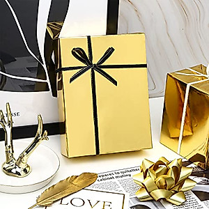 RUSPEPA Gold Metallic Wrapping Paper - Solid Color Paper Perfect for Wedding, Birthday, Christmas, Baby Shower - 17.5 Inches X 32.8 Feet