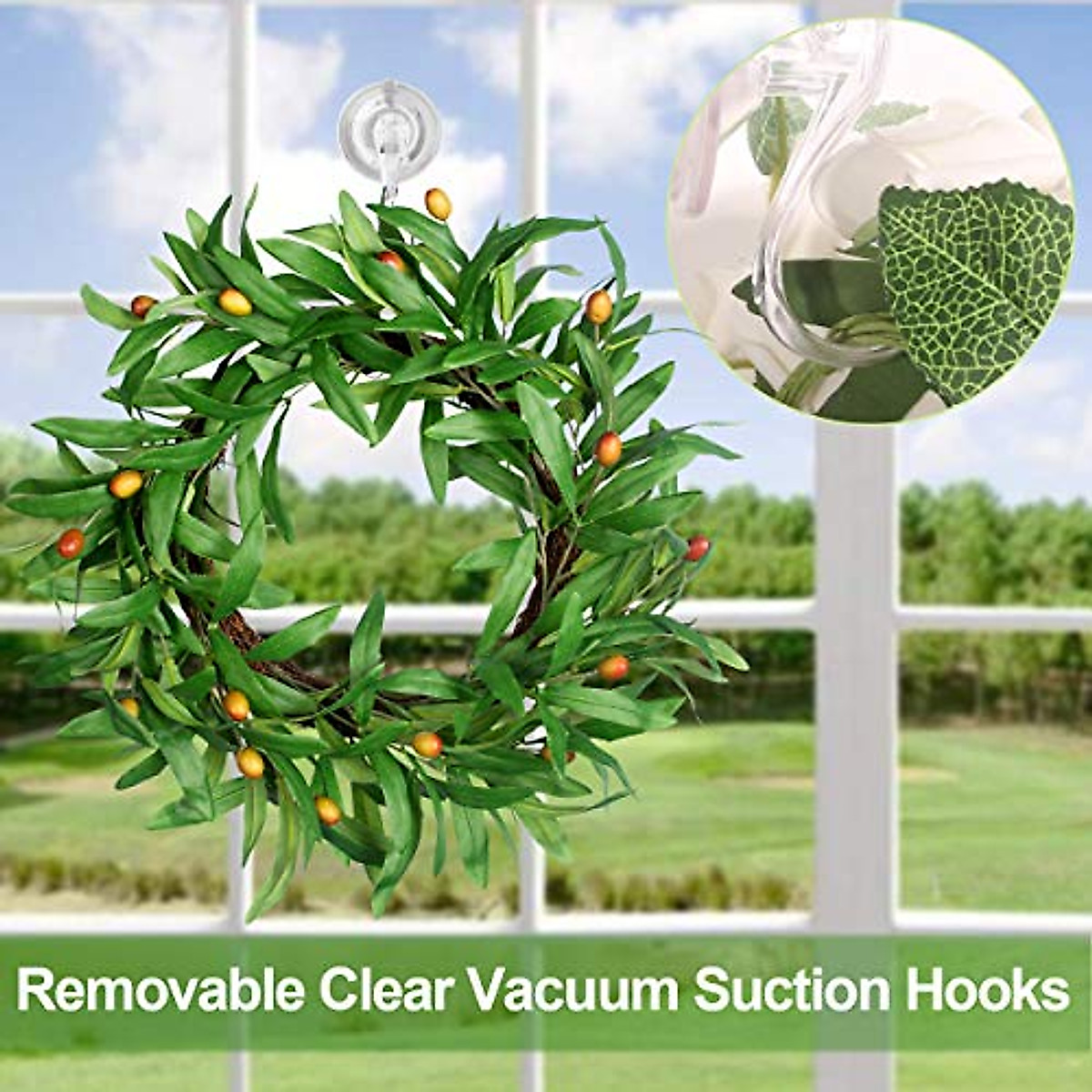 12PCS Wreath Hanger, Suction Cup Hooks with Key Lock, Heavy Duty Shower Suction Cup Hook Wall Door Glass Window Bathroom Suction Cups Hook, Door Hanger, Vacuum Plastic Hooks Holds up to 22Lbs
