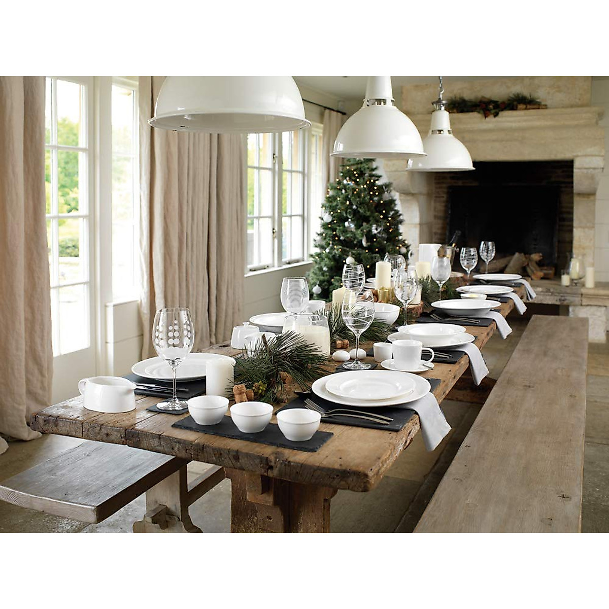 Mikasa Set of 4 Cheers Crystal White Wine Glasses, Silver