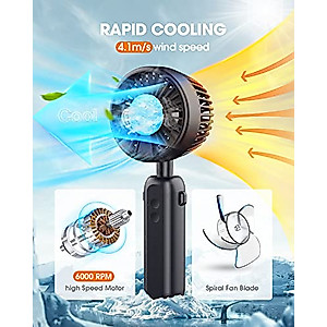 Mini Handheld Fan,New Semiconductor Refrigeration Hand Fan for Fast Cooling ,USB Rechargeable Fan Personal, Battery Operated 3 Speed Small Fan,Mini Size perfect for Kids,Home,Outdoor,Office,Travel