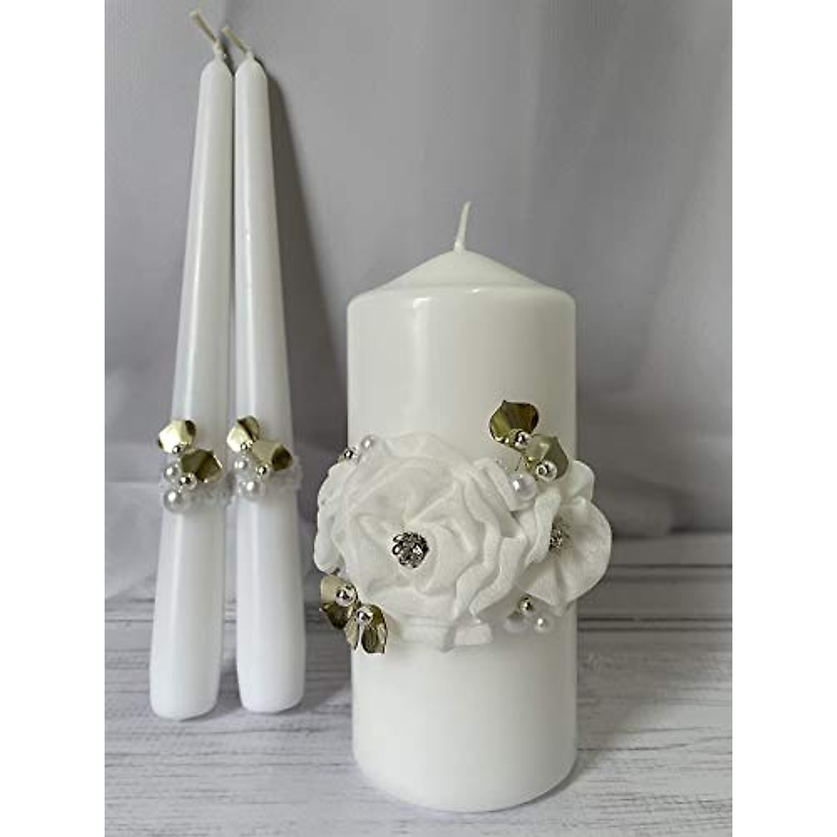 Magik Life Unity Candle Set for Wedding - Wedding décor - Decorative Candles Pillar - Candle Sets - 6 Inch Pillar and 2 10 Inch Tapers - Unity Candle