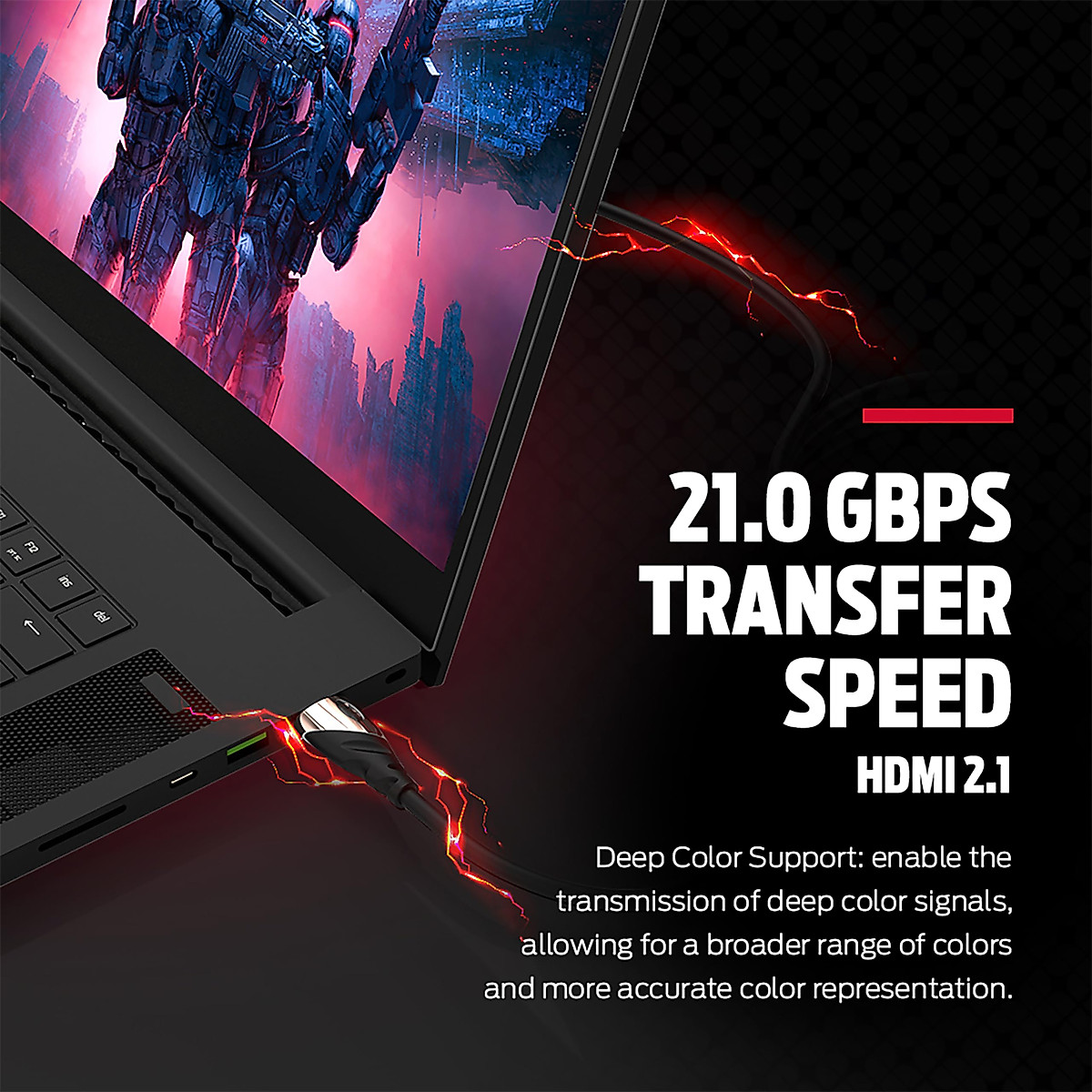 Monster 4Ft HDMI Electronic Cable 4K Ultra Hd with Ethernet Cord 60/120 Hz Refresh Speed 21Gbps 1080p Video Corrosion Resistant Gold Contact for Projector/Laptop/Monitor/Television/Personal Computer