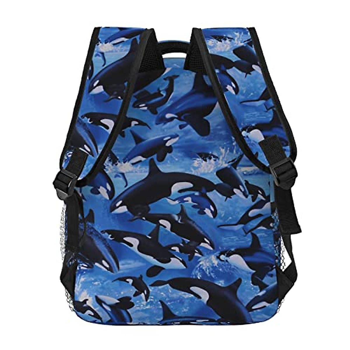 Killer Whales Orcas Print Casual Bookbag Backpack For Travel Teen Girls Boys Adult Gift