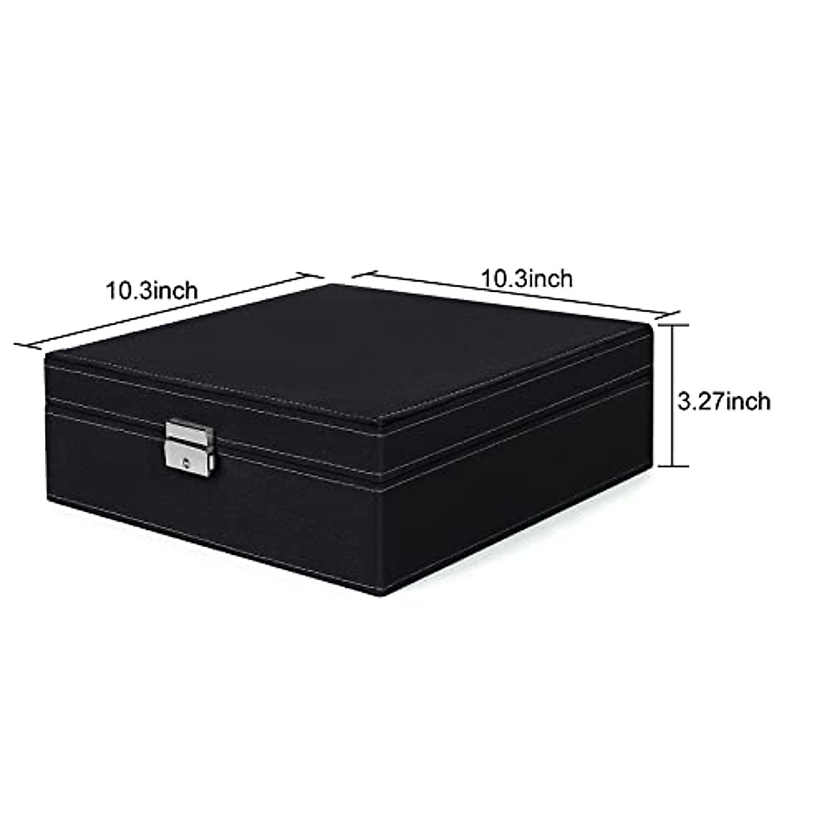 MOSISO Jewelry Box, Jewelry Storage Case Organizer Stackable Double Layer Lockable Display for Teens Girl/Women Velvet Necklace Earring Bracelet Ring Watch Brooch Holder, Black