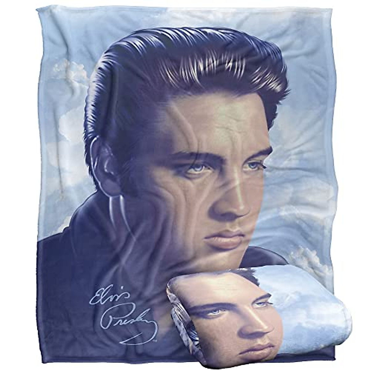 Elvis Presley Big Portrait Officially Licensed Silky Touch Super Soft Throw Blanket 50" x 60"