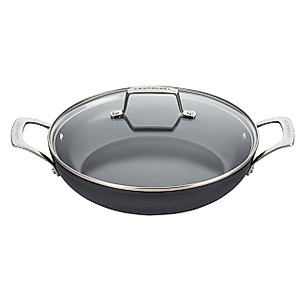 Le Creuset Essential Non-stick Ceramic Shallow Braiser with Glass Lid, 3.5 qt.​