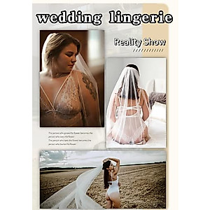 Avidlove Bridal Lingerie for Women Sexy Lingerie Floral Lace Teddy Strappy One Piece Snap Crotch Boudoir Lingerie(White,M)