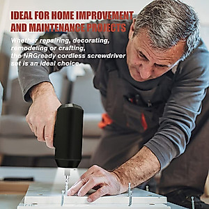 Electric Screwdriver Cordless, 3.6V Cordless Electric Screwdriver with 42pcs Screwdriver Bits, USB-C Charging & LED Light, 1500mAH Li-ion and Storage Bag, Power Screwdriver for Home and Professional