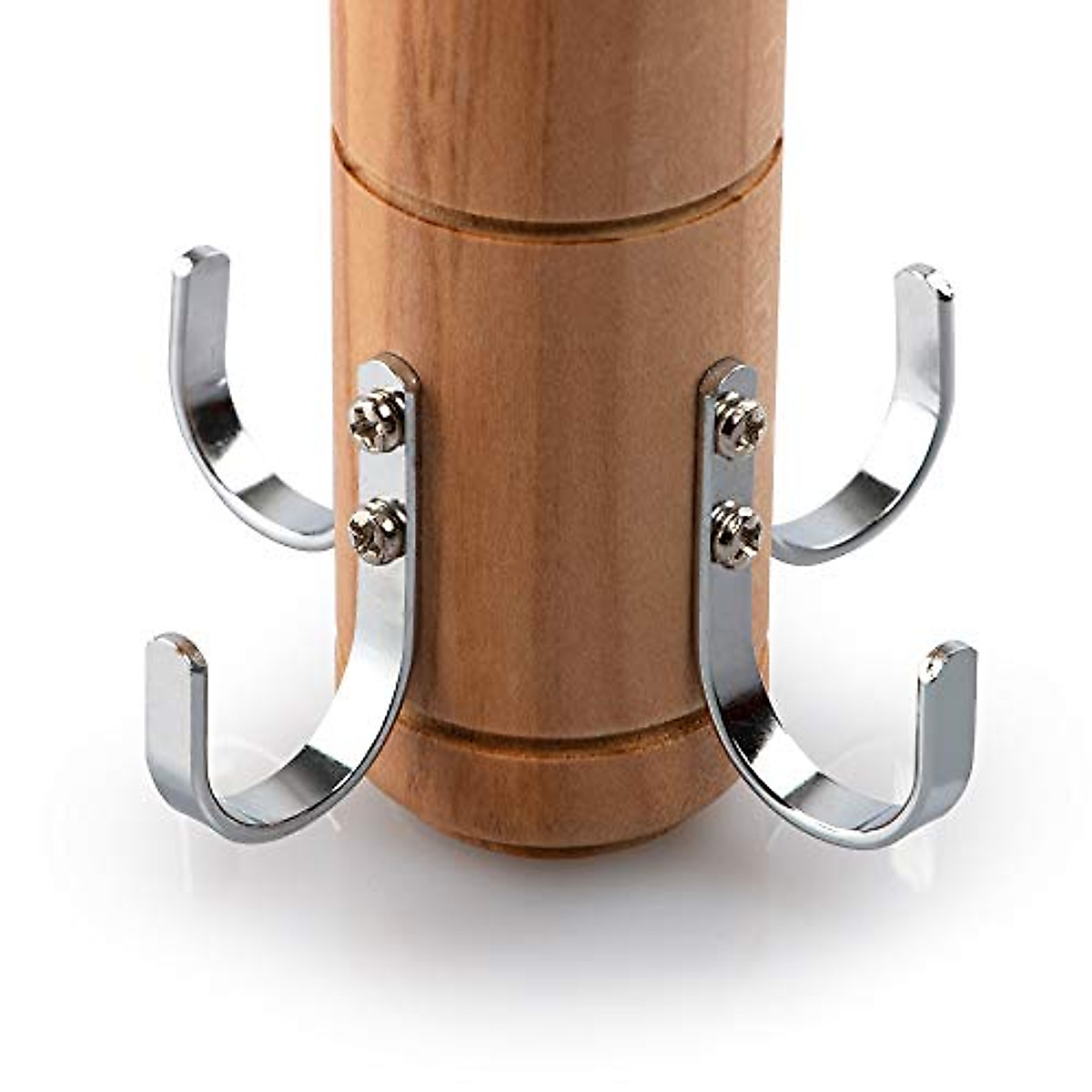 SUNTRADE Wooden Belt Tie Rack Scarf Hanger for Closet，for Belts Tie Scarves Tank Top and Jewelry (1, 4 Hooks)