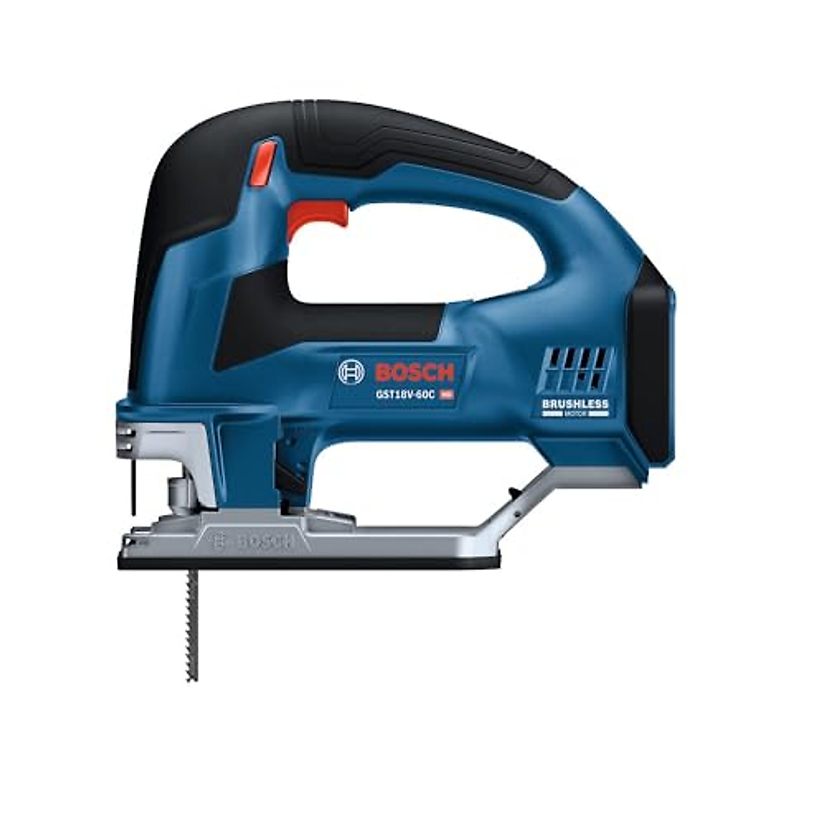 BOSCH GST18V-60CN 18V Brushless Connected Top-Handle Jig Saw, 3,800 SPM, LED Light, Tool-free Blade Change (Bare Tool)
