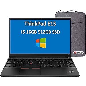 2021 Lenovo ThinkPad E15 15.6â€ FHD Business Laptop Computer, 10th gen Intel i5-10210U (up to 4.20GHz), 16GB RAM, 512GB SSD, WiFi HDMI Win10 Pro