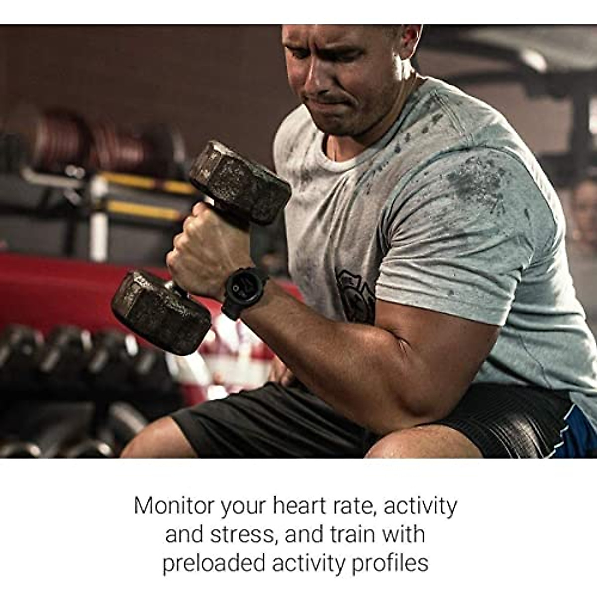 Garmin 010-N2064-00 Instinct, Rugged Outdoor Watch with GPS, Features GLONASS and Galileo, Heart Rate Monitoring and 3-axis Compass, 1.27-inch, Graphite (Renewed)