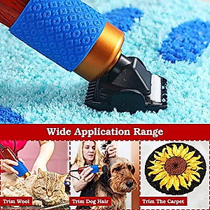 Carpet Trimmer Rug Trimmer Low Noise Rug Making Kit Supplies with Oil,Replaceable Ceramic Blades,2 Comb Head Attachments for Handmade Rug Clean and Tufted Carpet, Tufting Gun (1 Replaceable Blades)