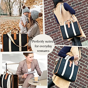 Diaper Tote Bag Messenger Style (Black)