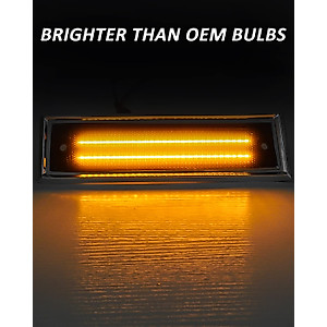 Bestview LED Side Marker Lights Compatible with 1981-1991 Chevy C10 C20 C30 GMC C1500 C2500 Suburban Blazer Jimmy, Driver & Passenger Side, Smoked Lens