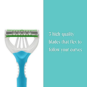 Skintimate Coconut Delight 3 Blade Disposable Razor For Women, 4 Count (Pack of 3)