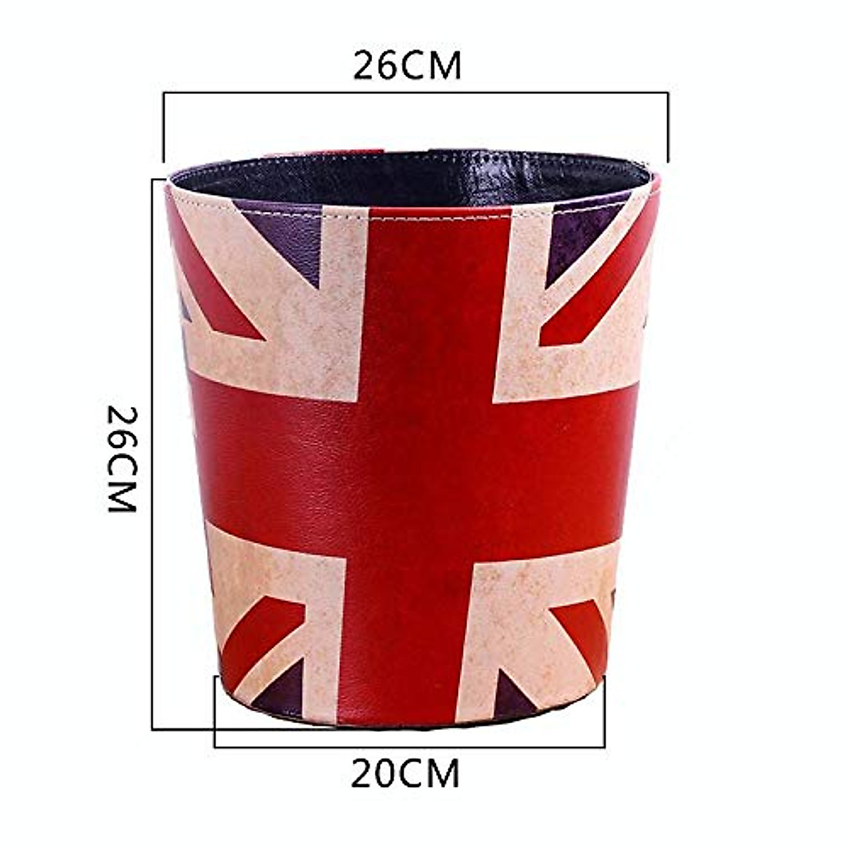 Daliuing Garbage Container Bin The Color of The Retro uncovered Leather Trash can is Shown in The Figure Garbage Waste Basket for Kitchens, Home Offices, Kids Rooms