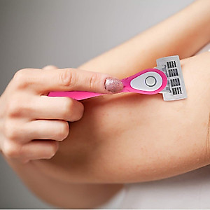 Nylea Razors for Women with Sensitive Skin, Premium Shaving Razor with Lubricating Strip Detachable Razor Head for Convinient Use, 5 Blades with 4 Refills