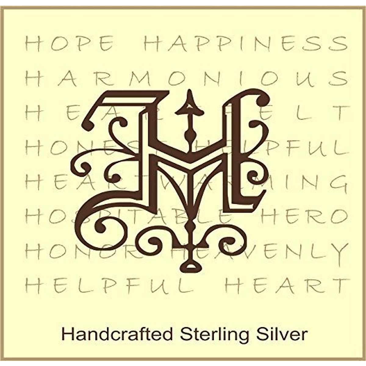 Initial Letter" H" Solid Sterling Silver Monogram Necklace - Story Card, Gift Boxed - Handcrafted in USA
