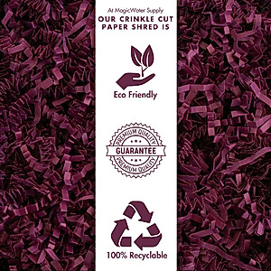 MagicWater Supply Crinkle Cut Paper Shred Filler (4 oz) for Gift Wrapping & Basket Filling - Burgundy