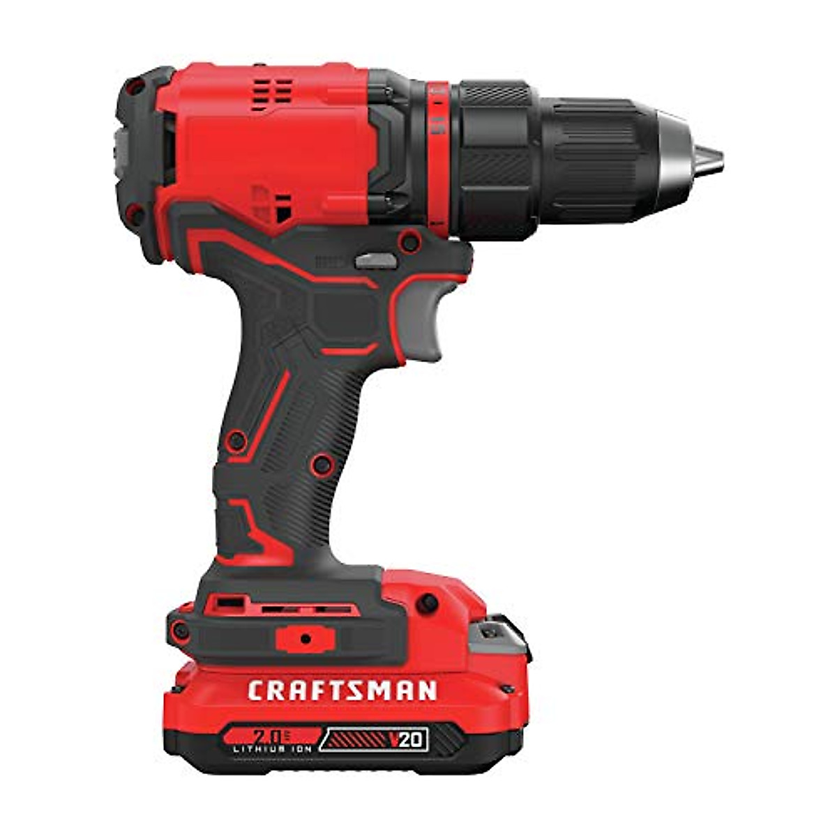 CRAFTSMAN V20* Cordless Drill/Driver Kit, Brushless (CMCD710C1) , Red , 1/2-in.