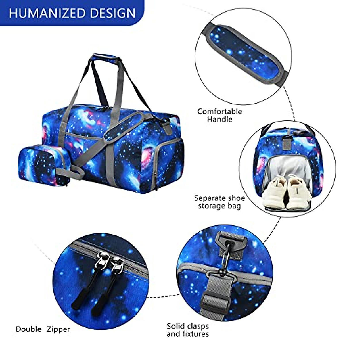 Tracebbg 50L Duffle Bag Women for Traveling with Shoe Compartment,Hospital Bags for Labor and Delivery,Overnight Bags for Women