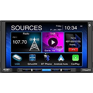 Jensen CAR710X 7” Mechless Multimedia Receiver with Apple CarPlay l Android Auto l SiriusXM-Ready l Built-in Bluetooth l 240 Watts MOSFET Power (60W x 4)