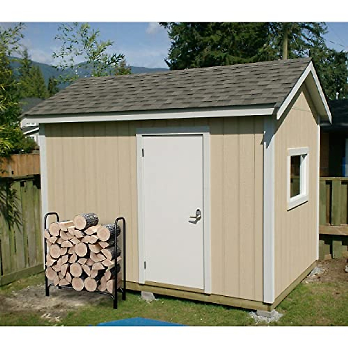 Home-Complete Firewood Storage Rack- Steel Wood Pile Holder for Stacking Cut Logs for Indoor/Outdoor Use, Fireplaces, Firepits, Backyard (4 Ft)