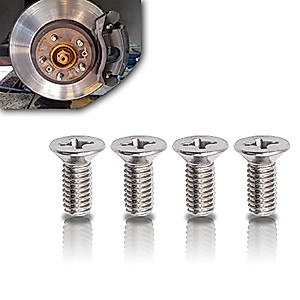jeseny 4 PCS Stainless Steel Brake Disc Rotor Screws for Front and Rear, Cross Flat Head Screw Set is Best Replacement for Honda, Acura, Hyundai, Kia, adapt to automatic assembly