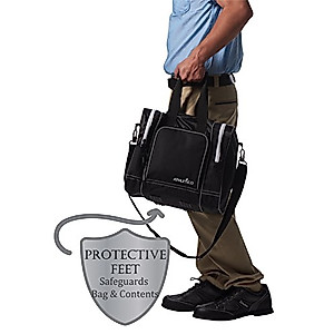 Athletico Bowling Bag for Single Ball - Single Ball Tote Bag With Padded Ball Holder - Fits a Single Pair of Bowling Shoes Up to Mens Size 14 (Black)