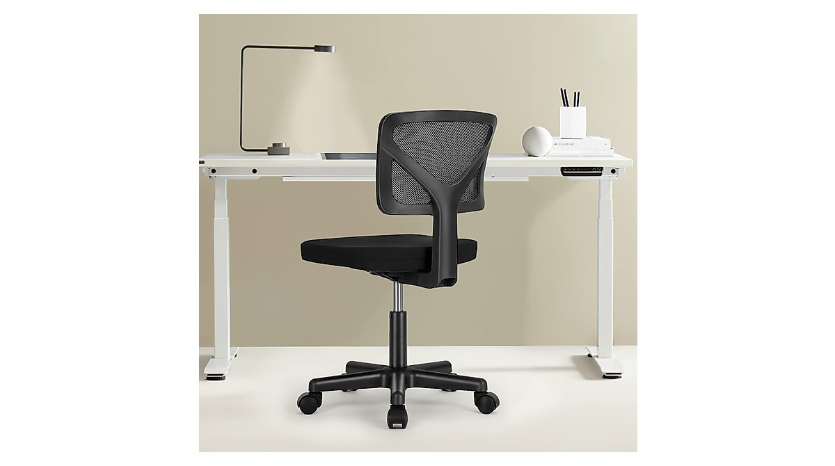 Ergonomic Small Office Desk Chair - Space Saver & Lumbar Support