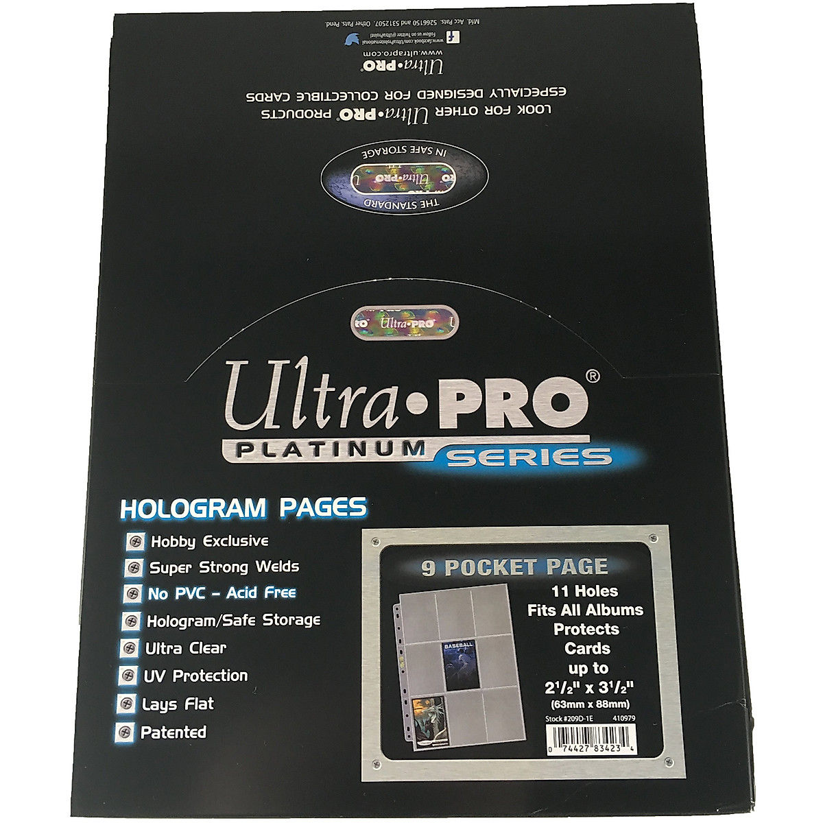 Ultra Pro 25 Platinum Storage Pages: Baseball & Other Sports Trading Cards Collecting Pages (Platinum Series 9-Pocket Pages), Clear