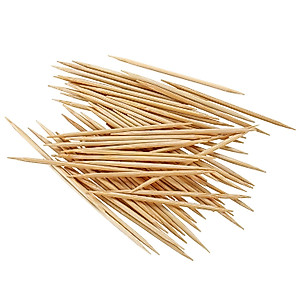Gmark Bamboo Wooden Toothpicks 1600 Pieces Wood Round Toothpicks in Plastic Storage Holder| Sturdy Double Sided for Party, Olive, Fruit, Teeth Cleaning Toothpicks (4 Packs of 400pc) GM1102