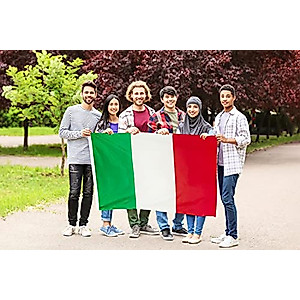DANF Italy Flag 3x5 Ft Thick Polyester, Fade Resistant, Brass Grommets, Canvas Header italian National Flags 3 X 5 Feet