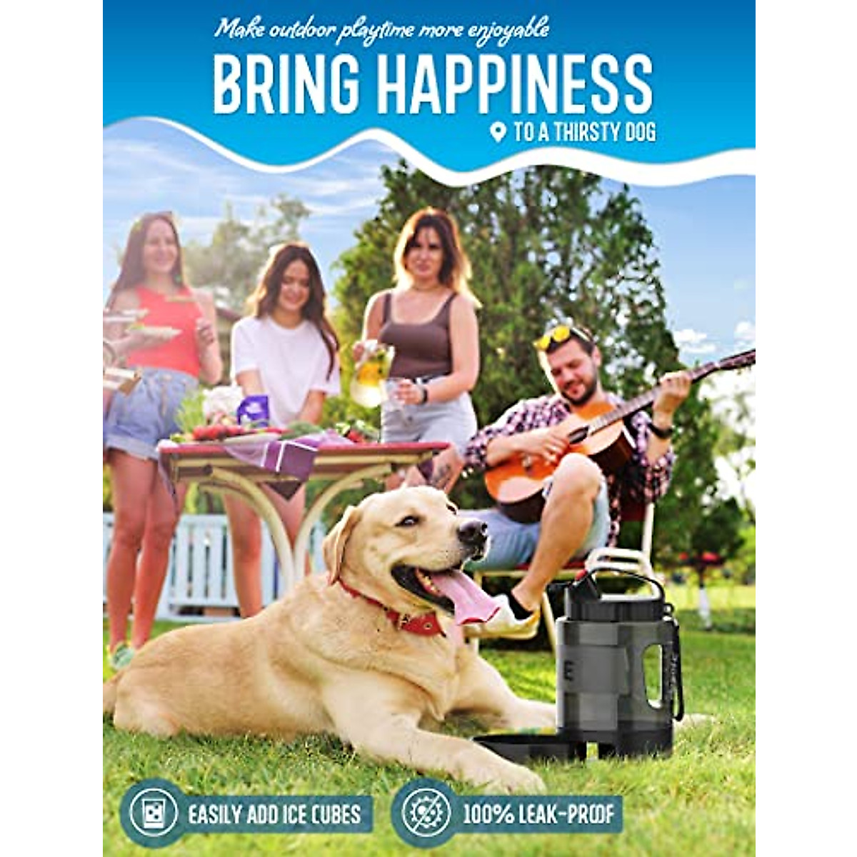 Dog Water Bowl Dispenser,Travel Dog Bowls for Camping Hiking Dog Park, 77OZ Dog Water Dispenser with Pull-Out Travel Water Bowls for Dogs,Dog Travel Water Bowl Dispenser Pet Dog Water Bottle,BPA Free