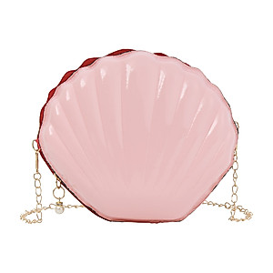 Felice Ann Women Mini Glitter Sequins Seashell Cross-body Bag Chain Strap Shoulder Bag Evening Clutch Handbag