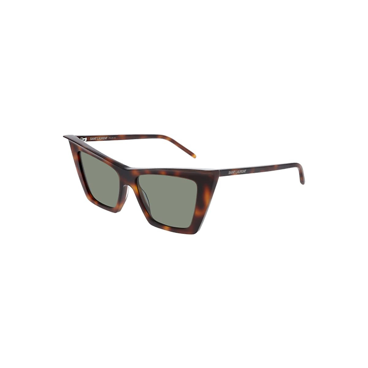 Saint Laurent SL372 002 54MM Havana/Green Cateye Sunglasses for Women + Designer iWear Eyewear Kit
