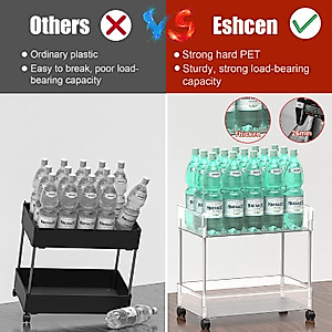 Under Sink Organizer, 2 Tier Thicken Bathroom Under Sink Organizers and Storage with Wheel Hook, Strong Bath Kitchen Home Countertop Cabinet Standing Rack, Narrow Space Collection Basket, Clear Shelf