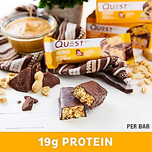Chocolate Peanut Butter Hero Quest Nutrition Protein Bar, High Protein, Low Carb, Gluten free, 1.90 Ounce (Pack of 10)