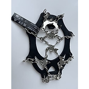 WIN.MAX Crampons for Shoes, Traction Cleats Ice Snow Grips with 19 Stainless Steel Spikes, Shoe Talons Anti - Slip Boots Spikes for Walking, Jogging, Climbing and Hiking (Black, L)