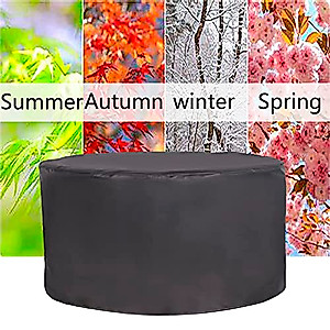 HUHJYUGE Patio Dining Table Cover Round Dust-Proof 24" D x 24" H, Patio Furniture Covers Waterproof, Garden Furniture Covers, Furniture Covers for Outdoor Seating Sectional Windproof