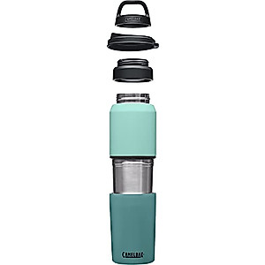 CamelBak MultiBev Water Bottle & Travel Cup – Vacuum Insulated Stainless Steel – Coastal/Lagoon – 17 oz bottle & 12 oz cup
