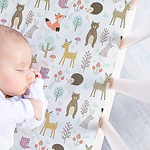 HOPPO Baby&Kids Pack n Play Fitted Pack n Play Playard Sheets Set-2 Pack Portable Mini Crib Sheets, Playard Mattress Cover Soft Cotton, Jungle, Forest & Animals