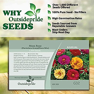 Outsidepride Portulaca Moss Rose Spreading, Succulent, Heat & Drought Tolerant Ground Cover Plant Mix - 5000 Seeds