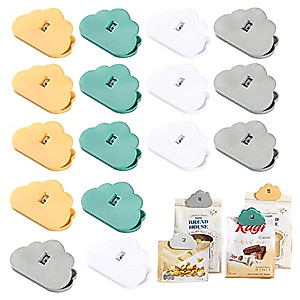 16Pcs Cute Chip Clips Plastic Cloud Shape Bag Clips Sealing Food Clips for Kitchen Storage,Bread Bags,Snack Bags and Food Bags