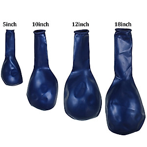 100 Pieces Latex Balloons Different Sizes 18/12/10/5 Inch Party Balloon Kit for Valentines Birthday Baby Shower Wedding Bride Graduation Party Decoration (Navy blue)